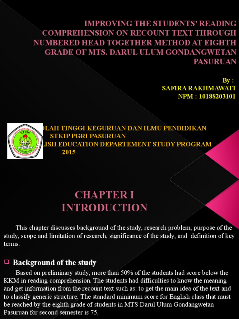 Improving The Students' Reading Comprehension On Recount | PDF