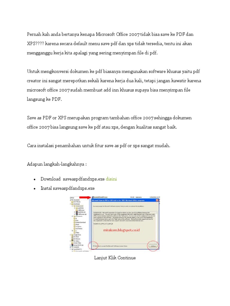 Pernah Kah Anda Bertanya Kenapa Microsoft Office 2007 Tidak Bisa Save Ke PDF Dan XPS | PDF ...