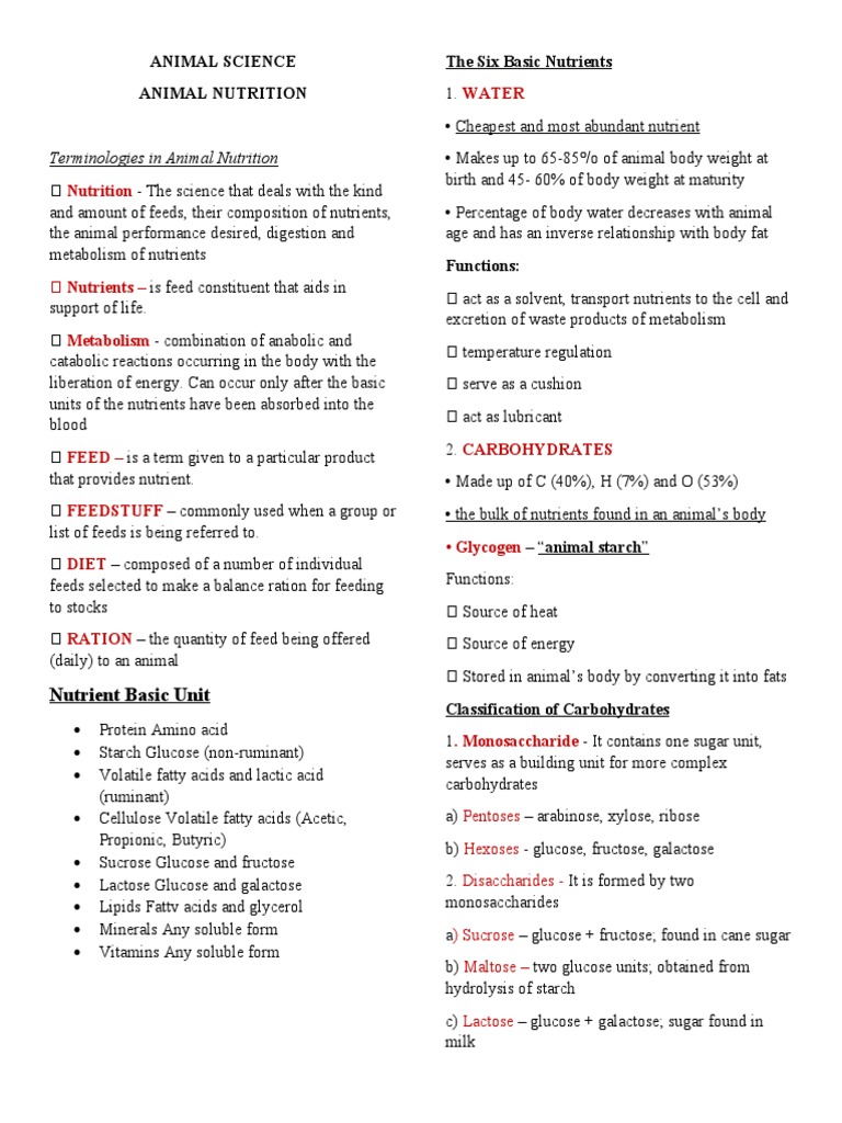 ANIMAL NUTRITION | PDF