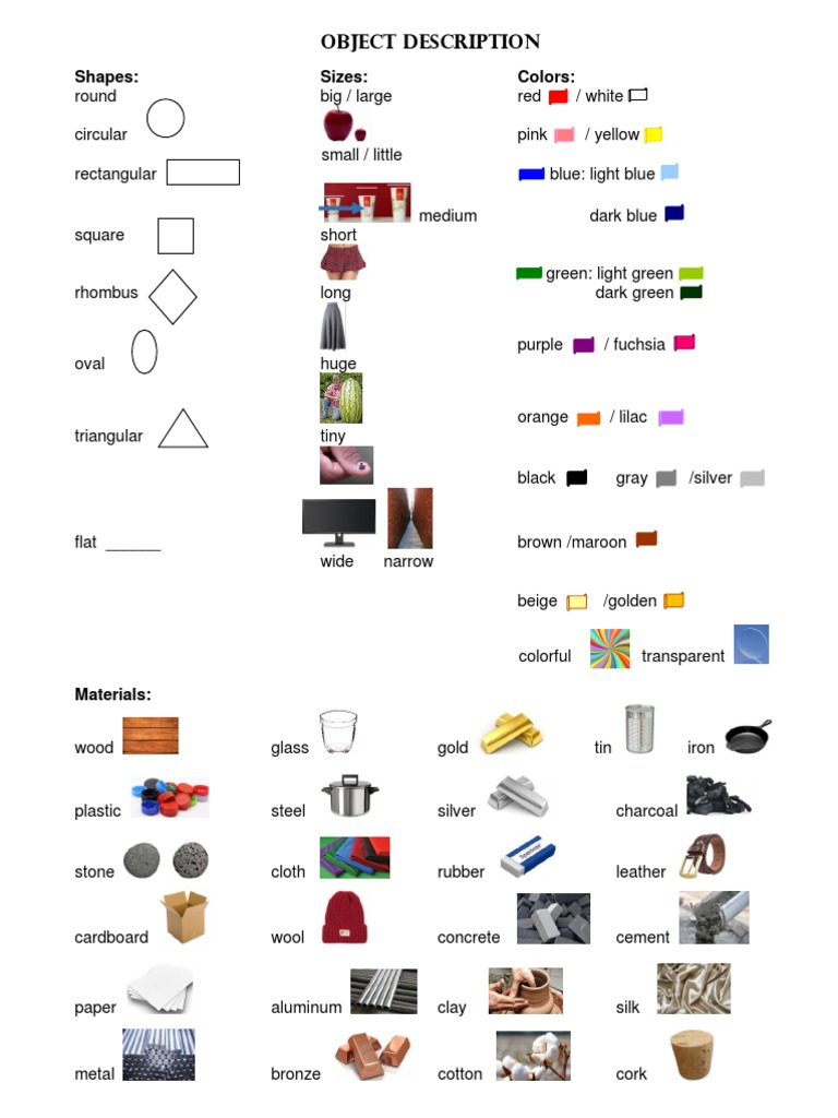 Object Description | PDF | Materials
