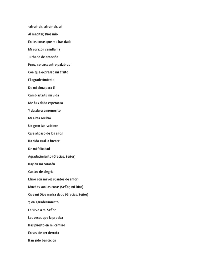 Letra Agradecimiento | PDF