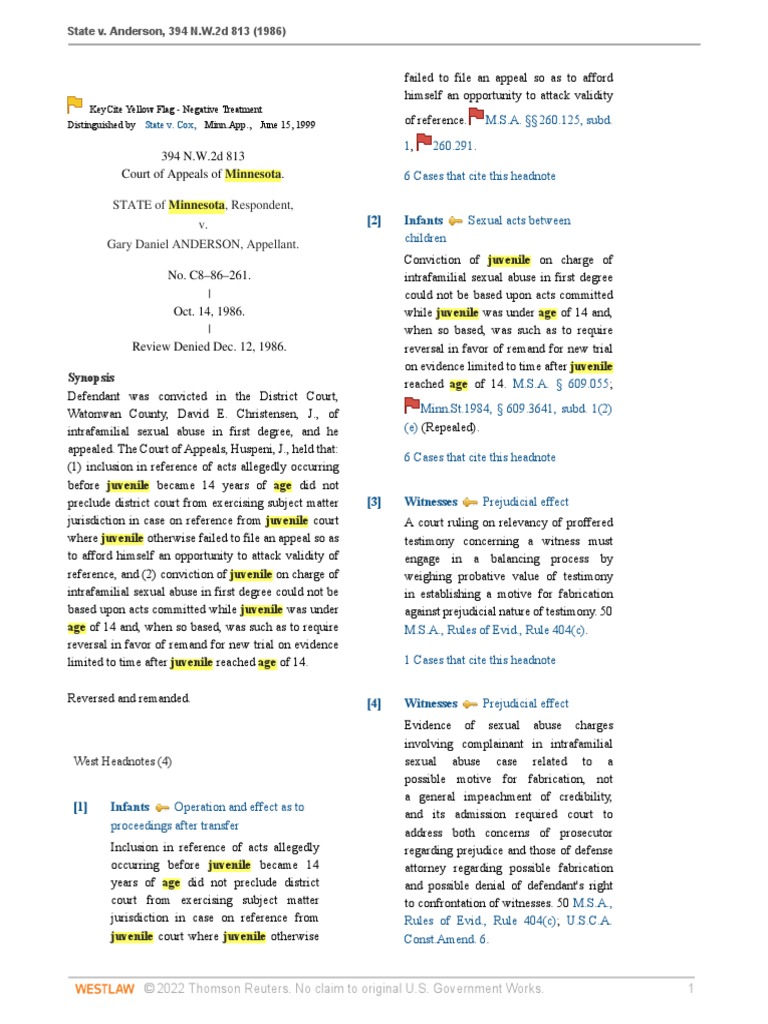 Minnesota Intrafamilial Abuse Case | PDF | Politics