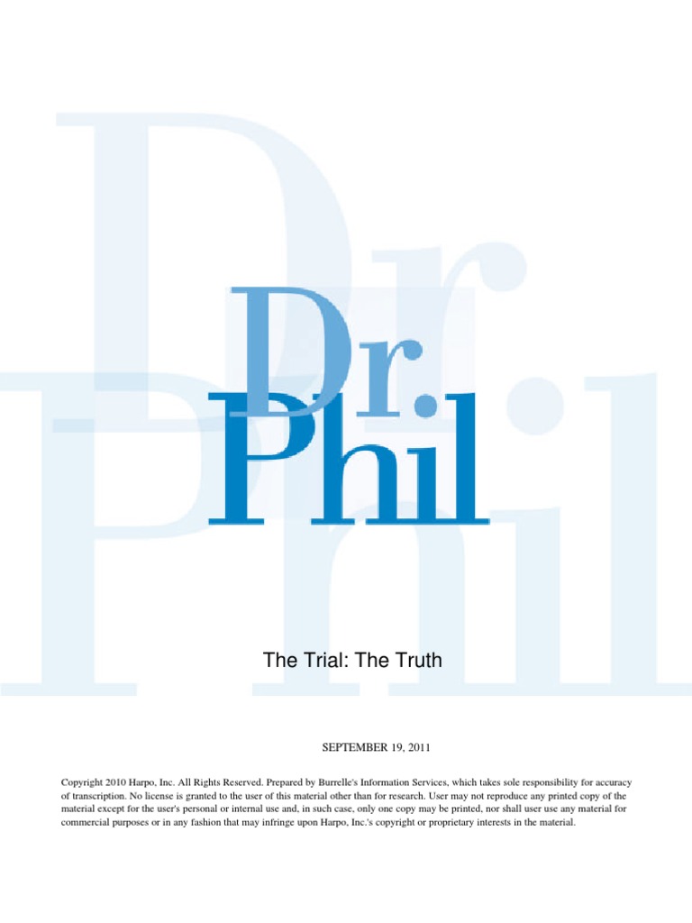 Casey Anthony - Dr. Phil Interview Part 3 Transcript | PDF | Legal Procedure | Criminal Law