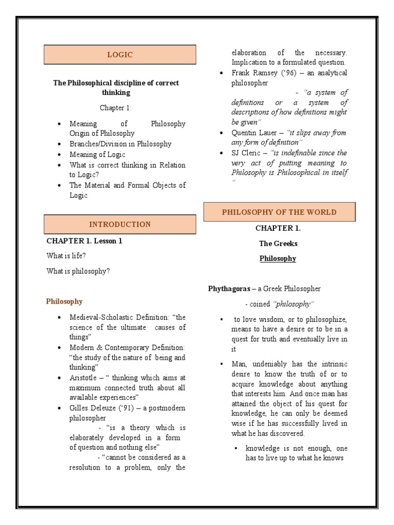 Logic Lessons Notes | PDF