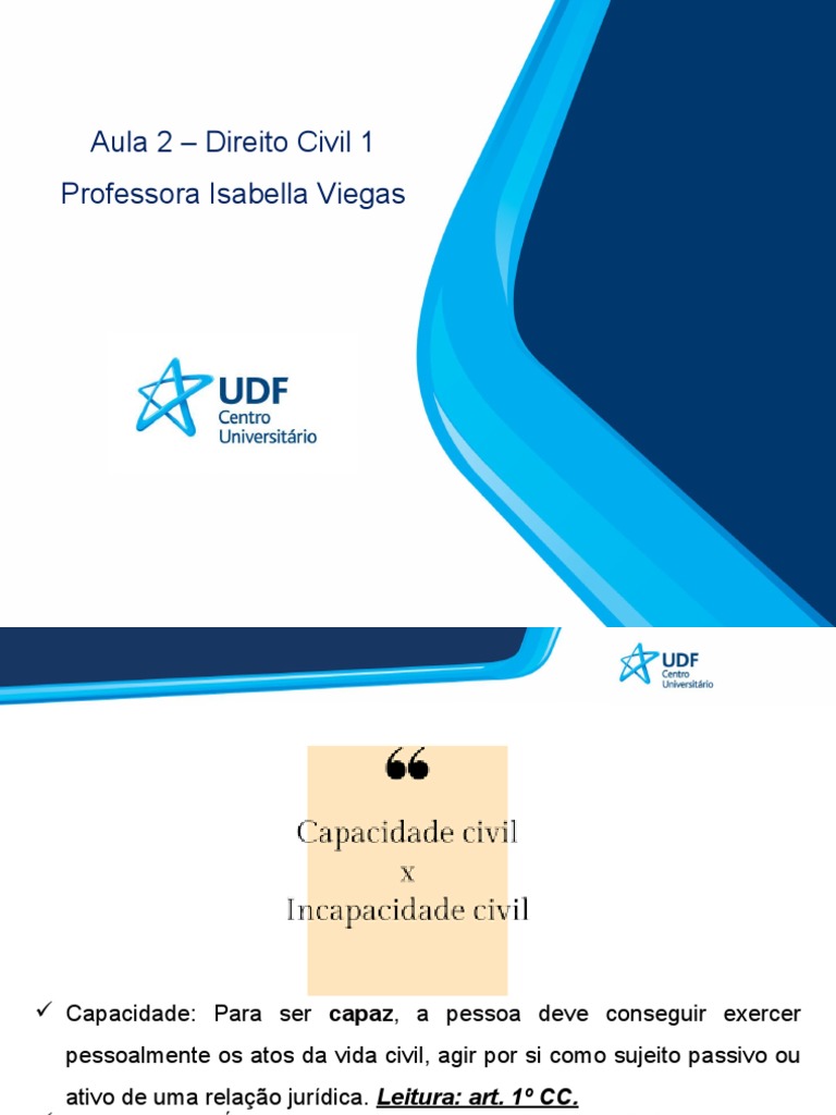 Capacidade e Incapacidade no Direito Civil | PDF | Competência ...