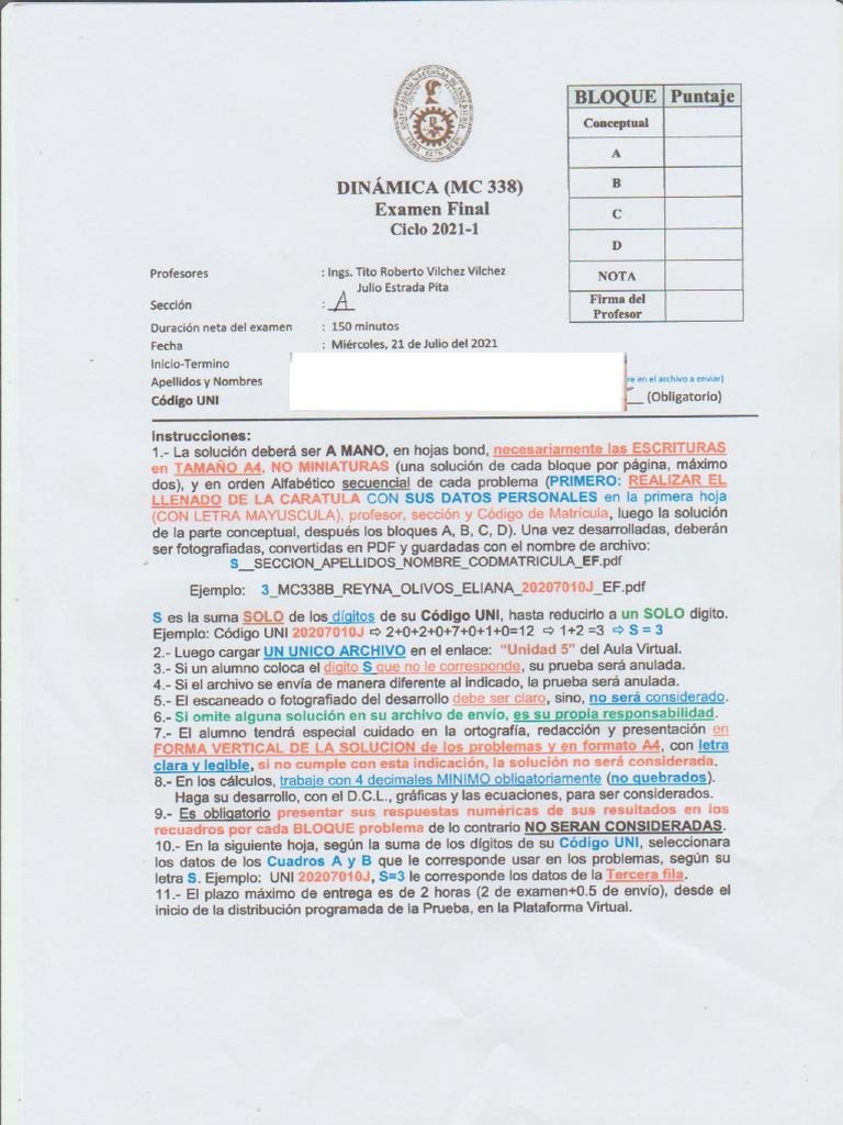 EF-MC338-2021-1 Solución | PDF