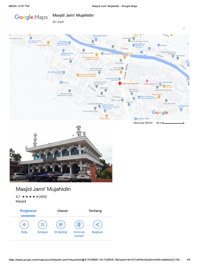 Masjid Jami' Mujahidin - Google Maps | PDF