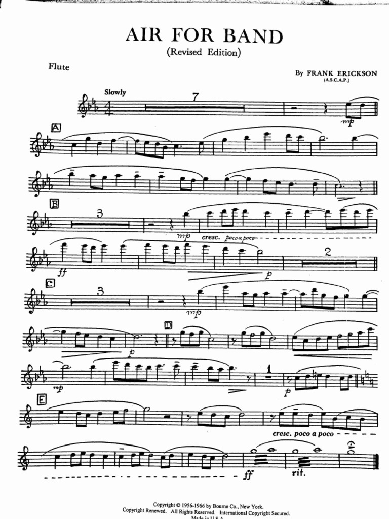 Air For Band - Erickson | PDF