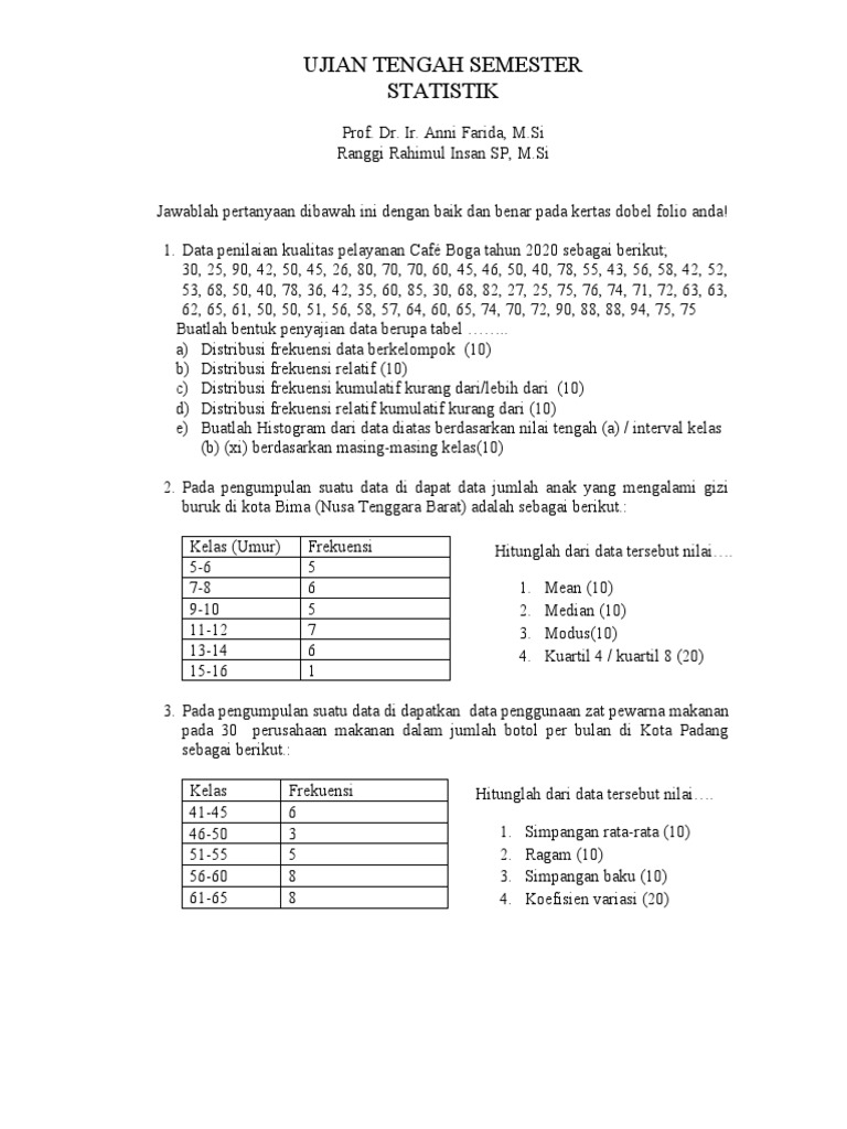 SOAL UTS STK Boga | PDF