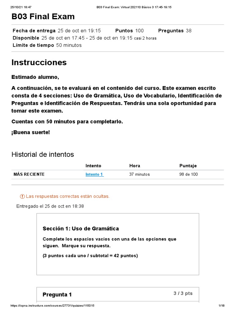 Examen Final Virtual B03 2021 | PDF