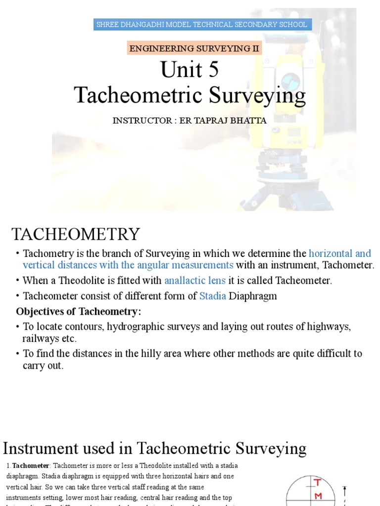 Tacheometric Surveying | PDF