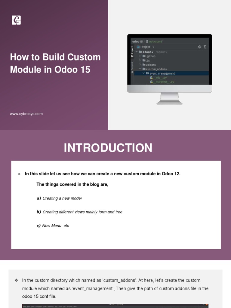 How To Build Custom Module in Odoo 15 | PDF | Computer File | Menu (Computing)