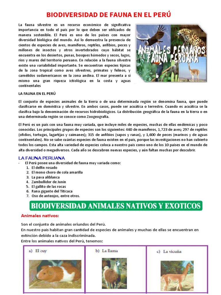 Fauna Del Perú | PDF