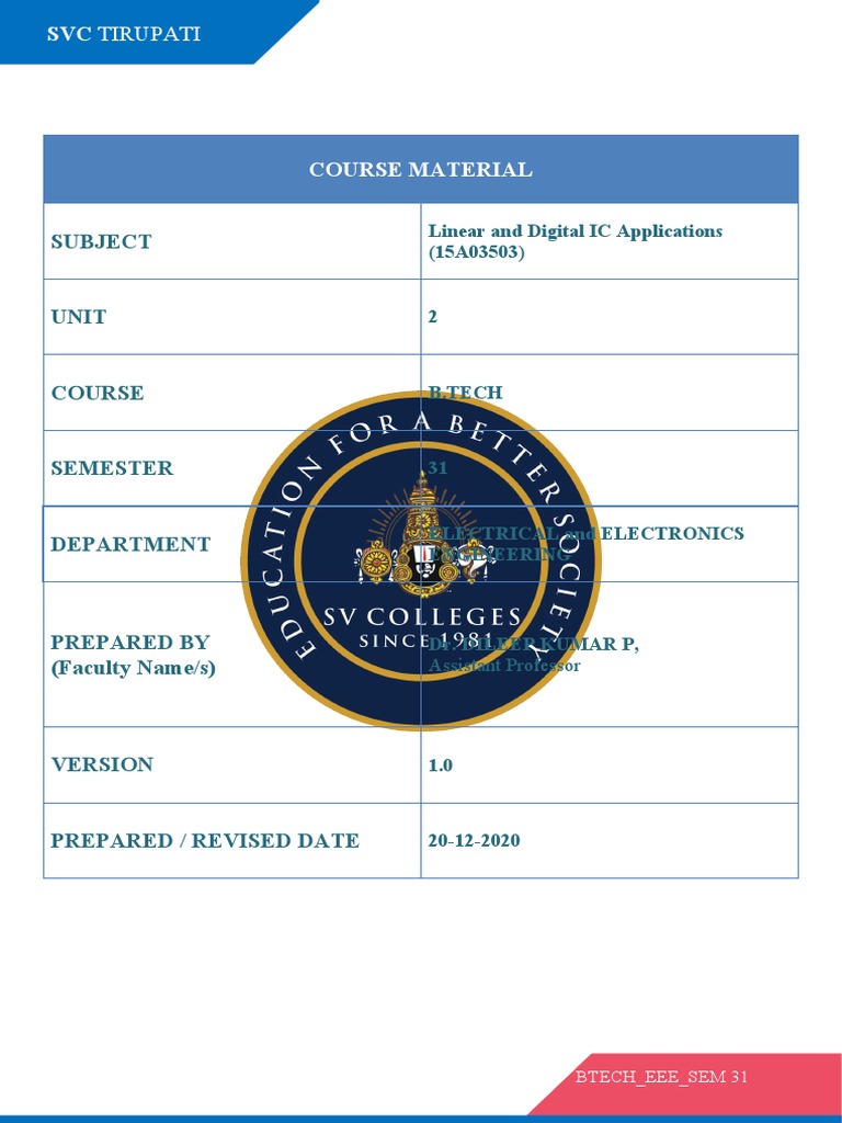 LDICA - EEE31 - MT - Unit2 v2 Final (Include Applications of PLL and Timers) | PDF | Detector ...