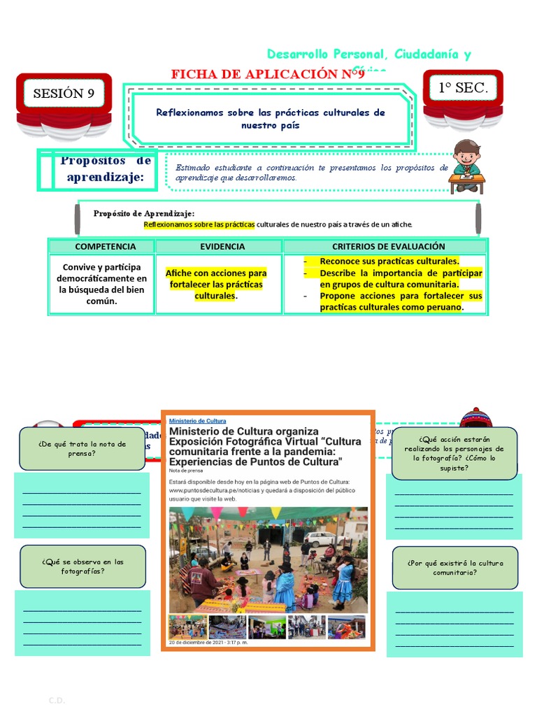 1° Ficha de Aplicación-Sesión9-Sem.5-Exp.4-Dpcc | PDF | Póster | Evaluación