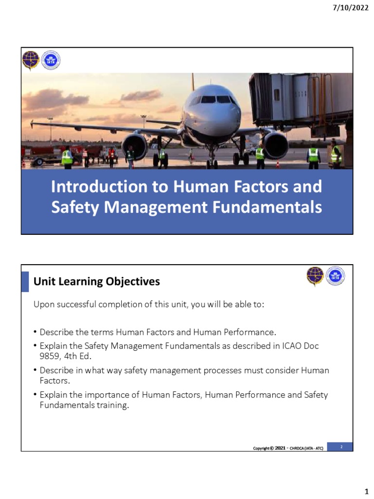 1.introduction To HF and Safety Management | PDF | Human Factors And ...