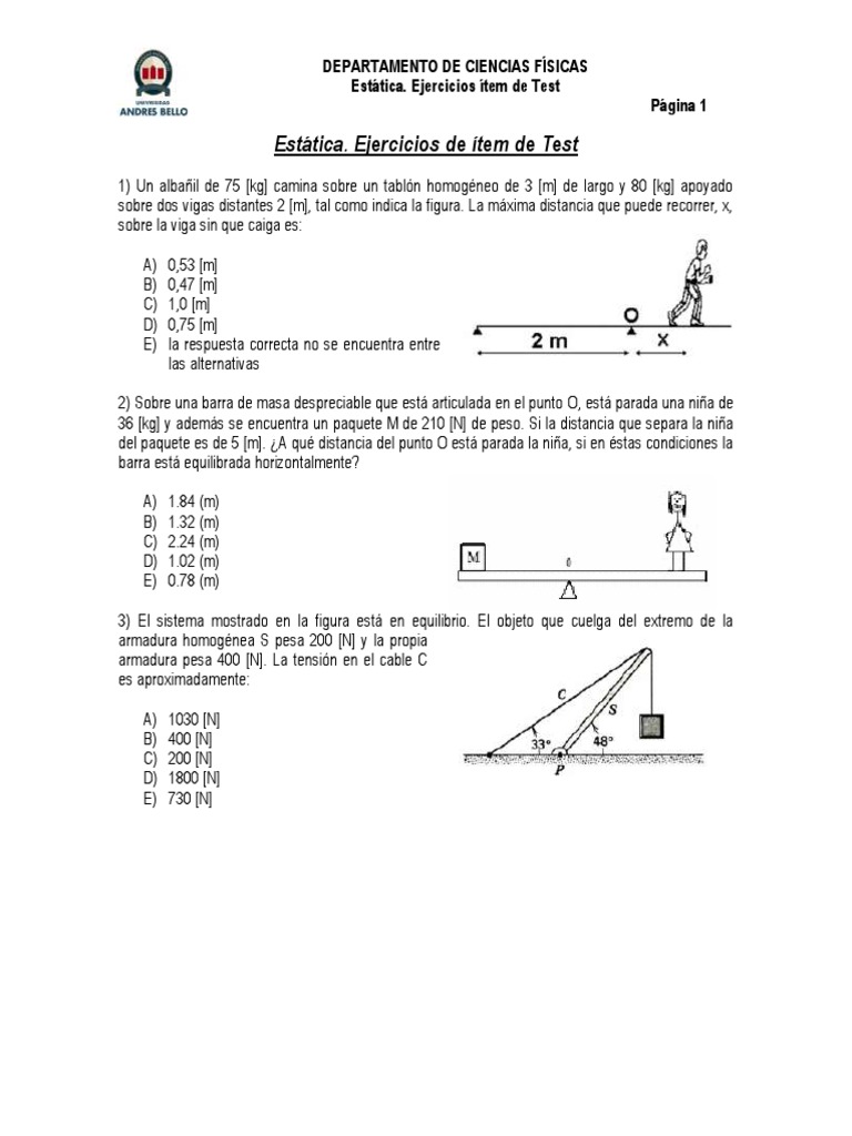 Semana 4_Guía Estática | PDF | Esfuerzo de torsión | Rodilla