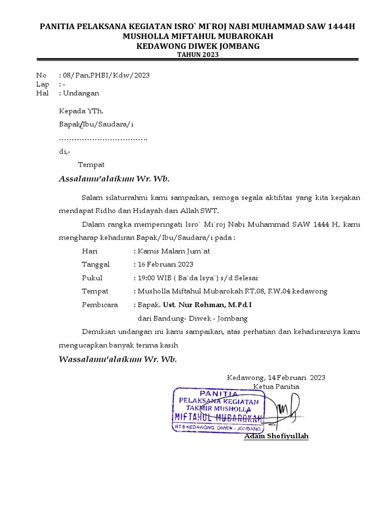 UNDANGAN Phbi 2023 | PDF