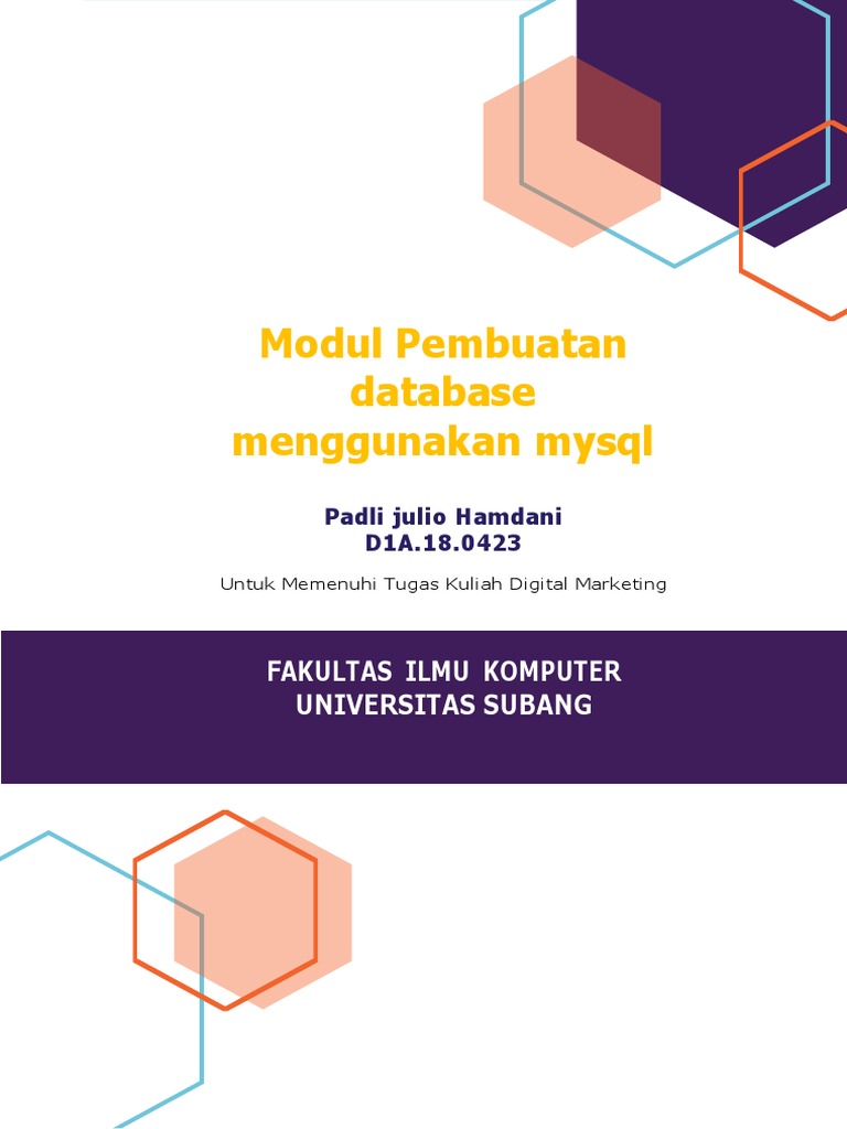 Modul Cara Membuat Database Mysql | PDF