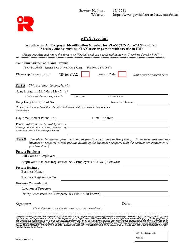 Ir 6104 | PDF | Identity Document | Taxes