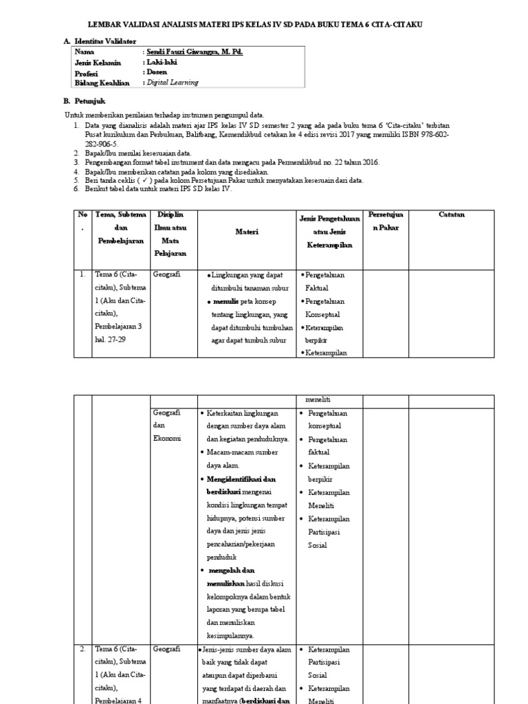 Expert Judgement Materi | PDF | Karier & Perkembangan | Sains & Matematika