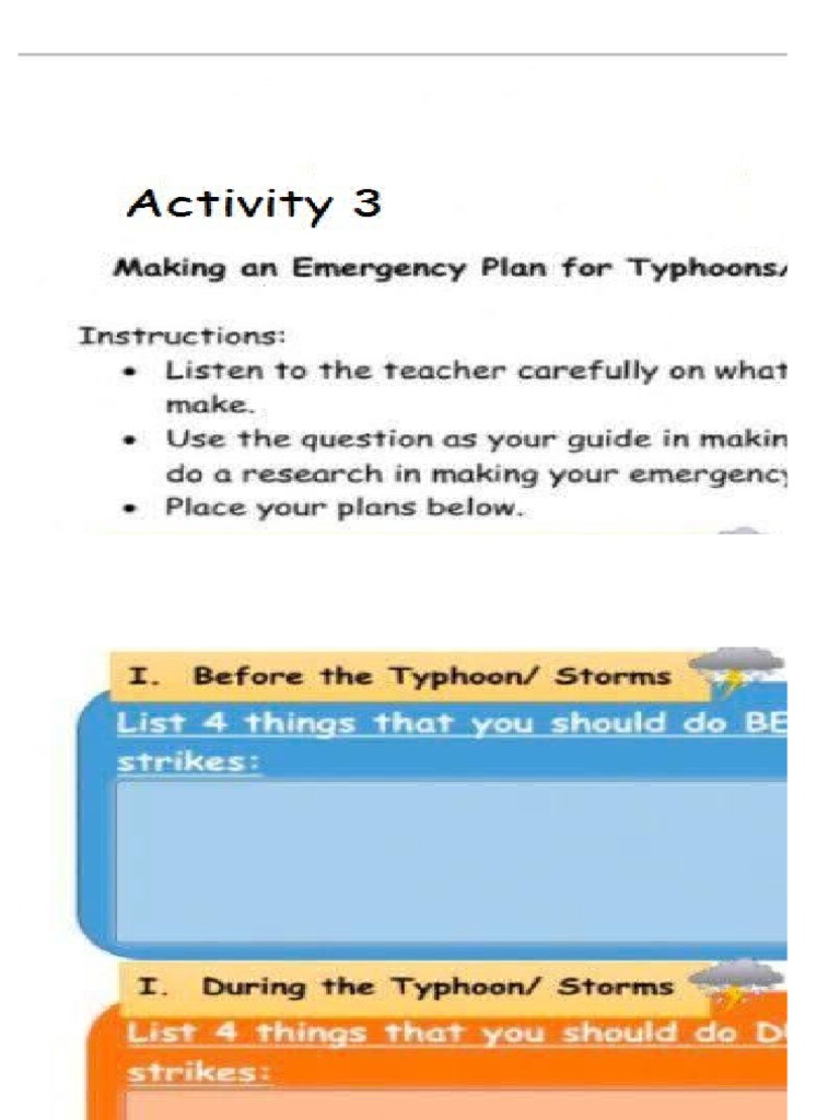 Activity 3 Typhoon Emergency Plan | PDF