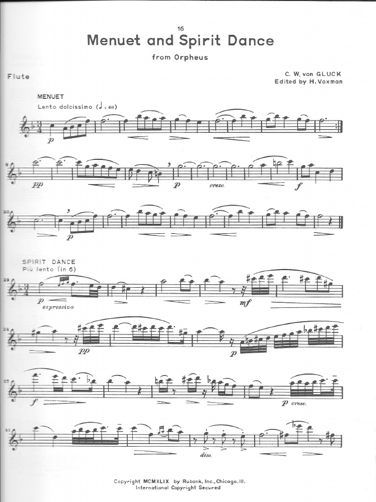 Gluck-Menuet and Spirit Dance | PDF