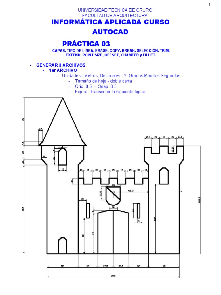 03 Enunciado Practica Autocad SF | PDF