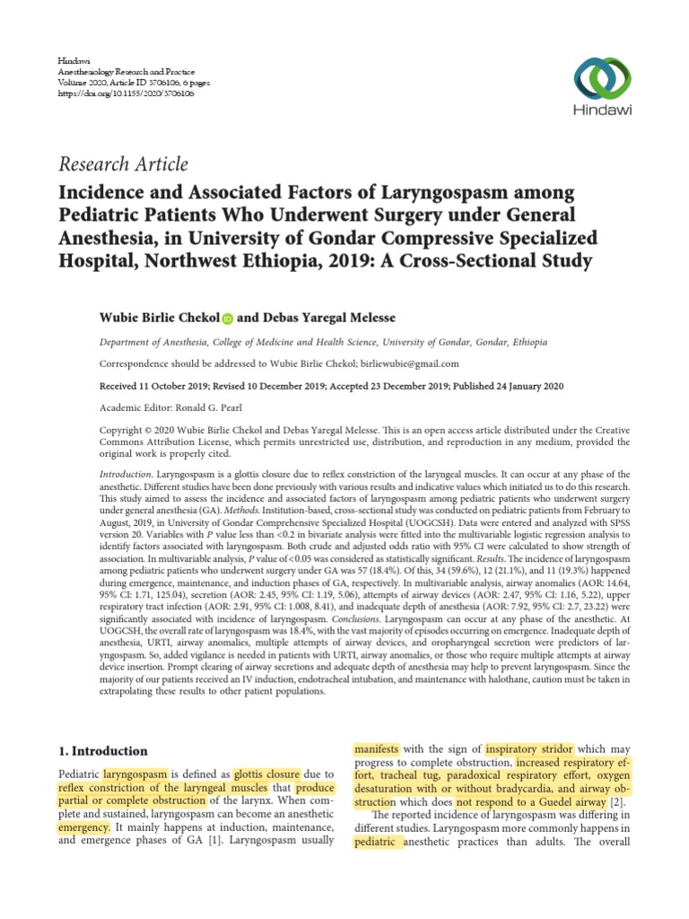 Research Article: Wubie Birlie Chekol and Debas Yaregal Melesse | PDF