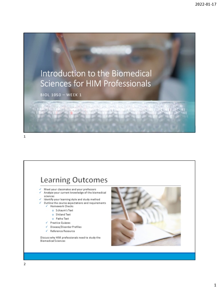 01-Introduction To Biomedical Sciences For HIM Professionals | PDF