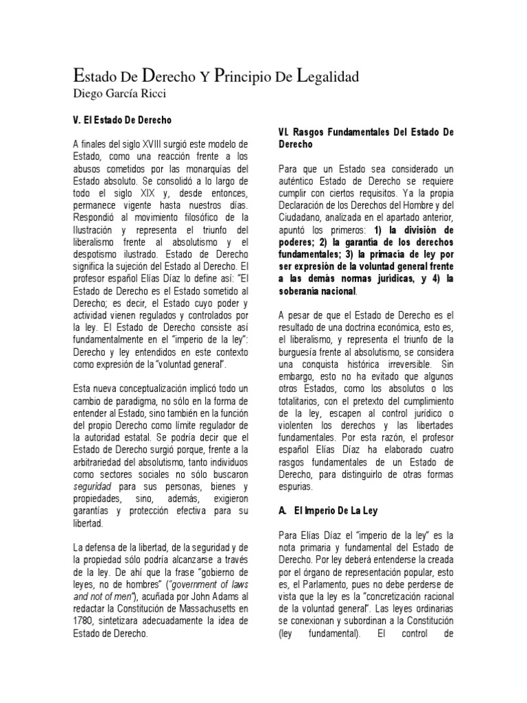 012 Estado de Derecho y Principio de Legalidad | PDF