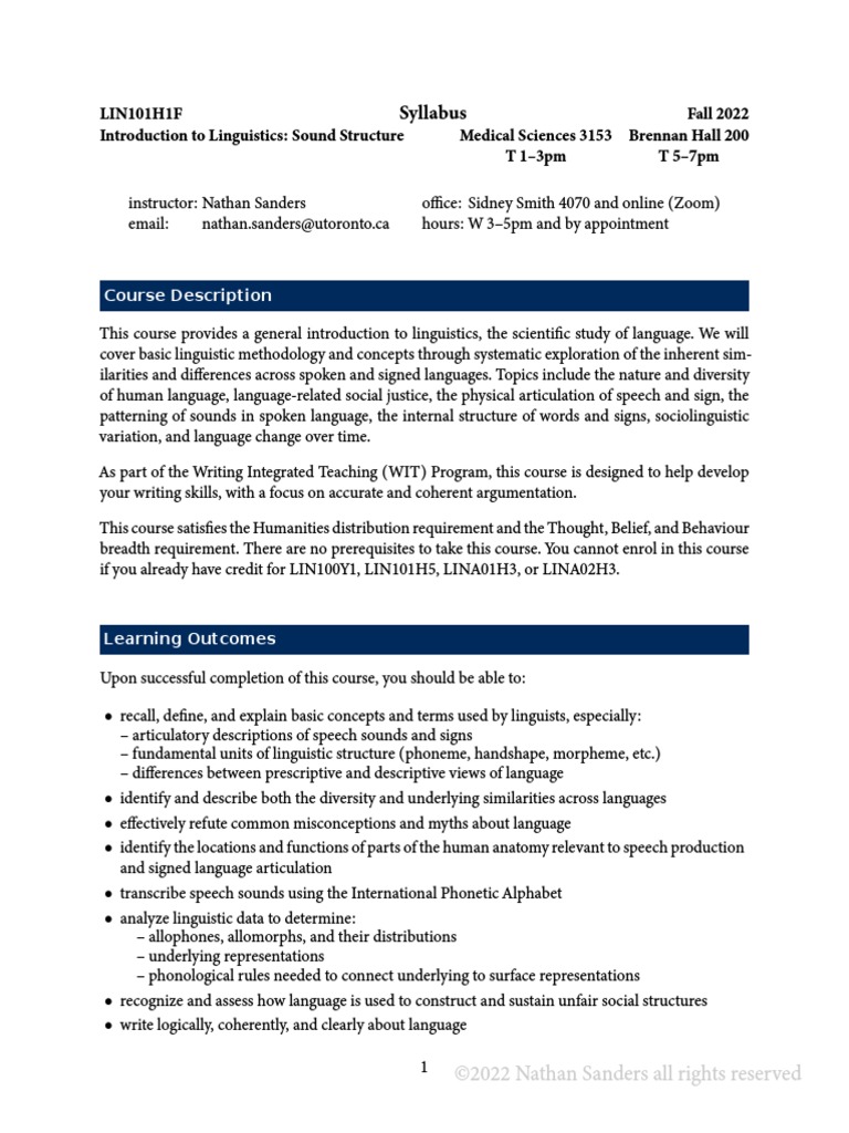 101 Syllabus | PDF | Career & Growth | Language Arts & Discipline