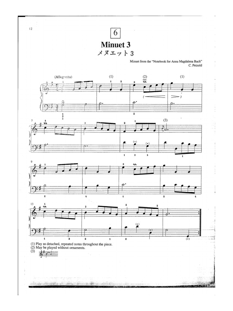 Minueto 3 | PDF