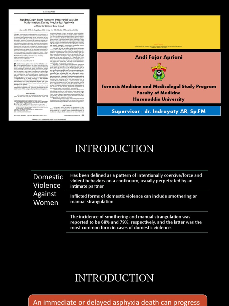 AF - Sudden Death From Ruptured IVM During Mechanical Asphyxia, A ...
