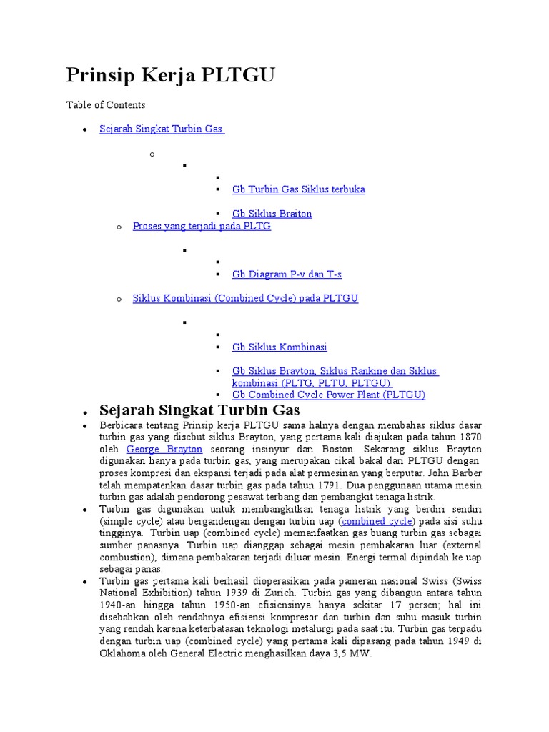 Prinsip Kerja PLTGU | PDF