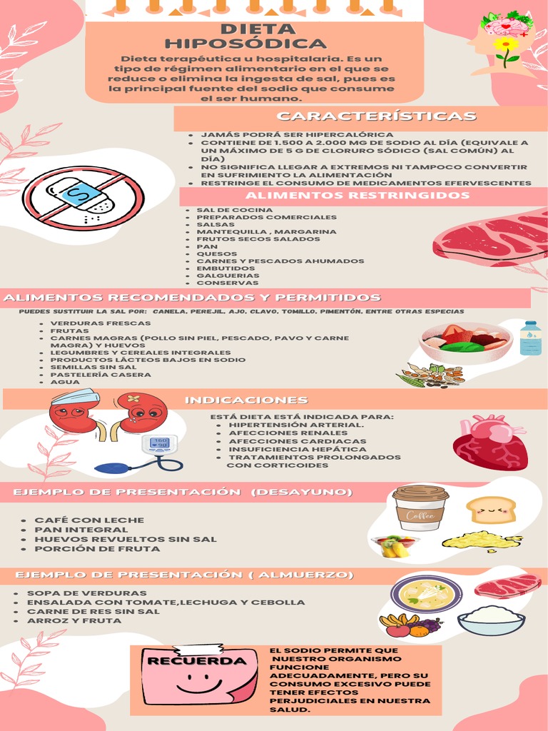 Infografía Dietas Hiposódica y Blanda | PDF