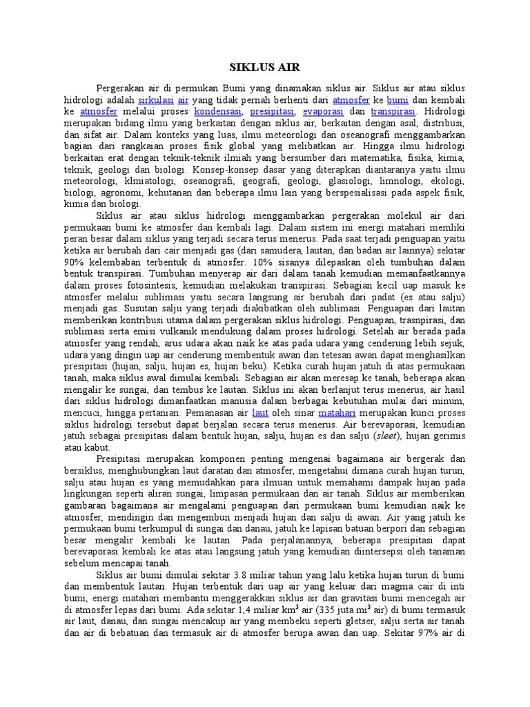 Siklus Air | PDF | Sains & Matematika