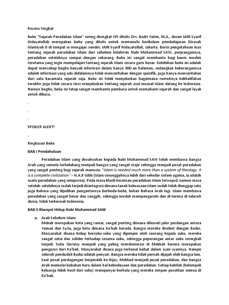 Sejarah Peradaban Islam - Badri Yatim | PDF