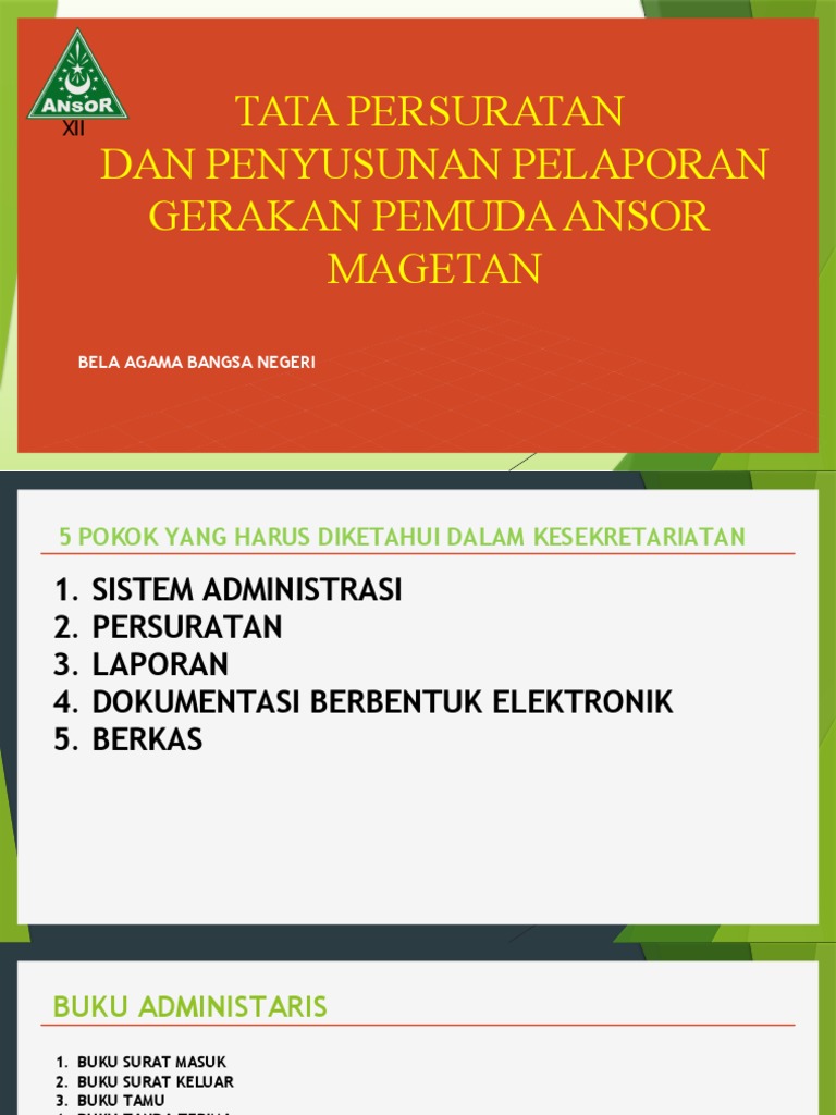 Tata Persuratan GP Ansor Magetan | PDF