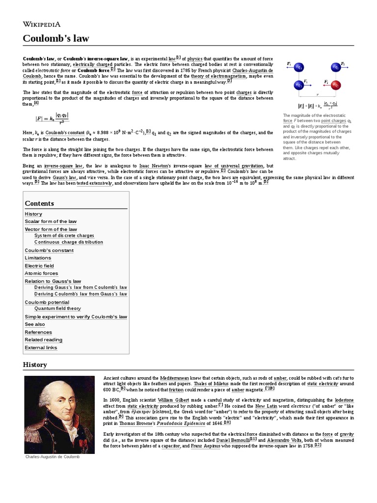 Coulomb's Law | PDF