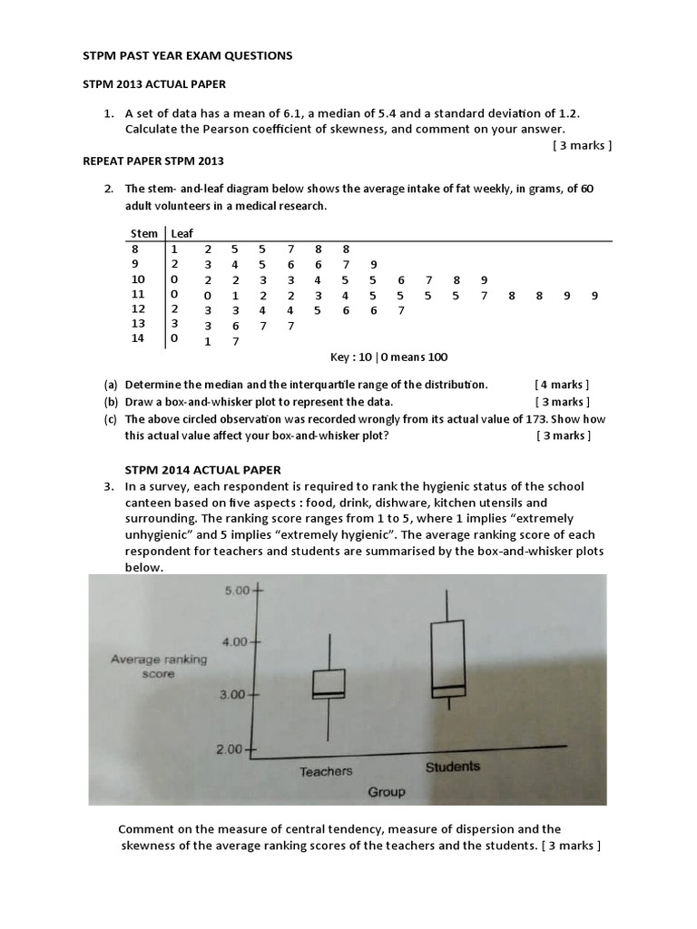 Chapter 13 Data Description-Past Year | PDF