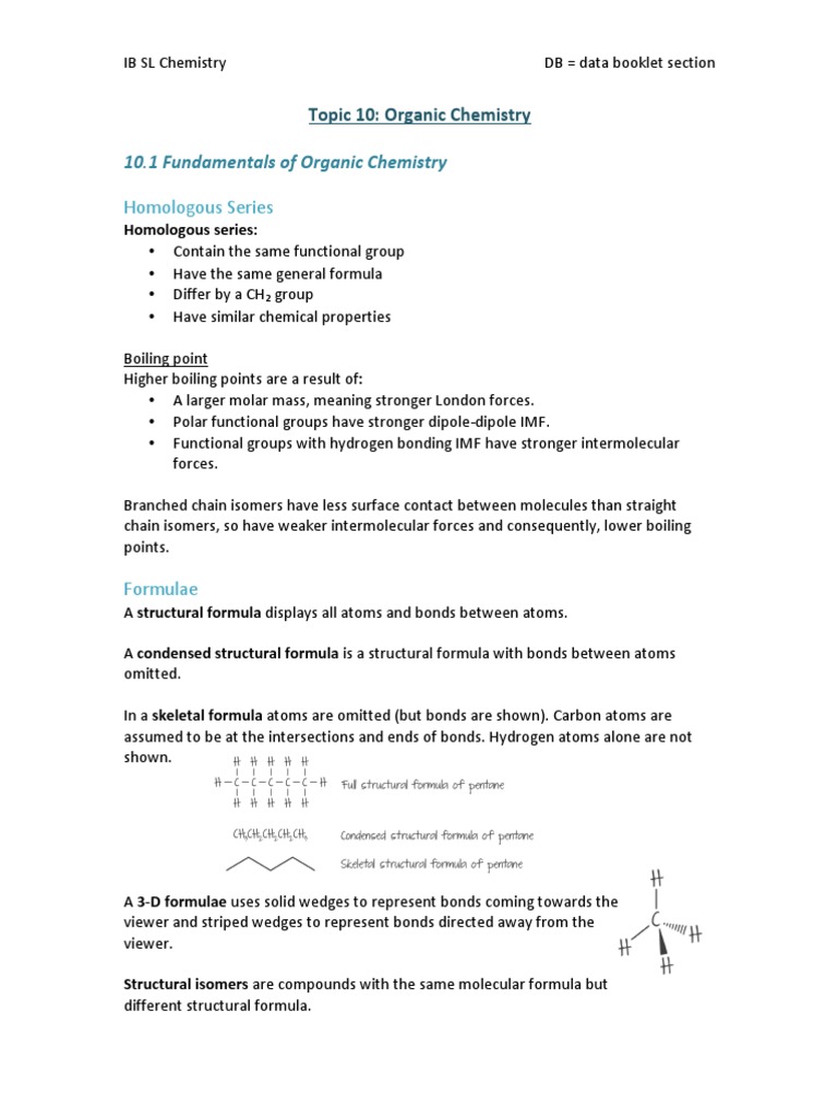 Topic 10 Organic Chemistry | PDF | Alkene | Alkane