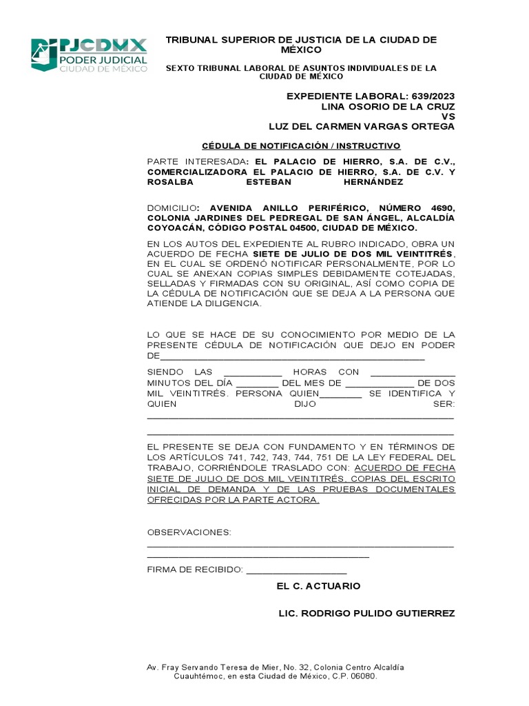 Formato de Cedula Simple | PDF