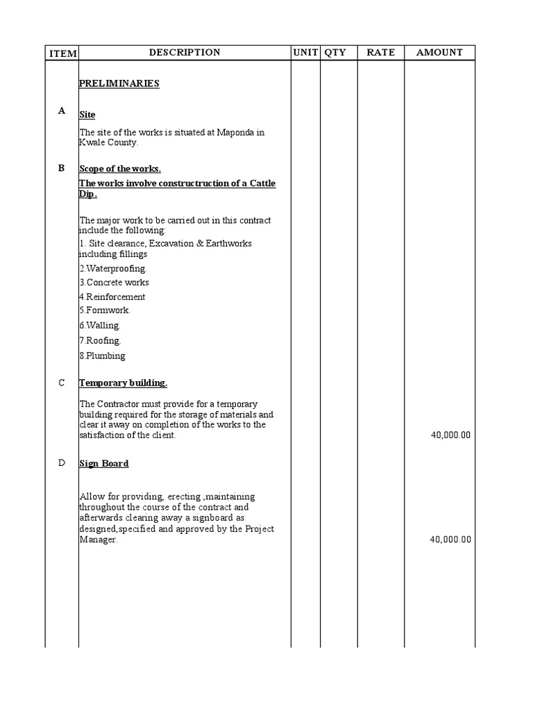 Cattle Dip Priced | Download Free PDF | Concrete | Lumber