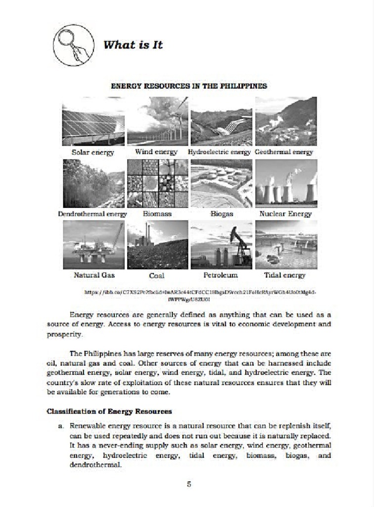 Quarter 4 Module 1 Lesson Energy Resources in The Philippines | PDF