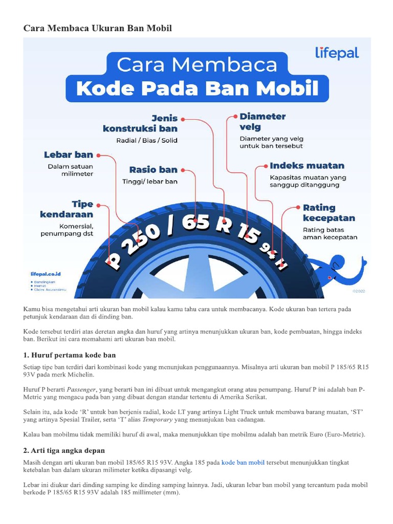 Cara Baca Ukuran Ban | PDF