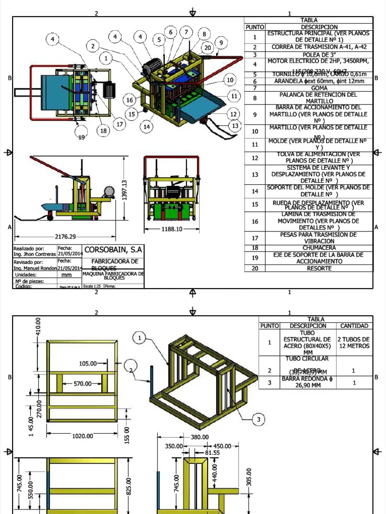 PDF Planos de Maquina Fabricadora de Bloques - Compress | PDF