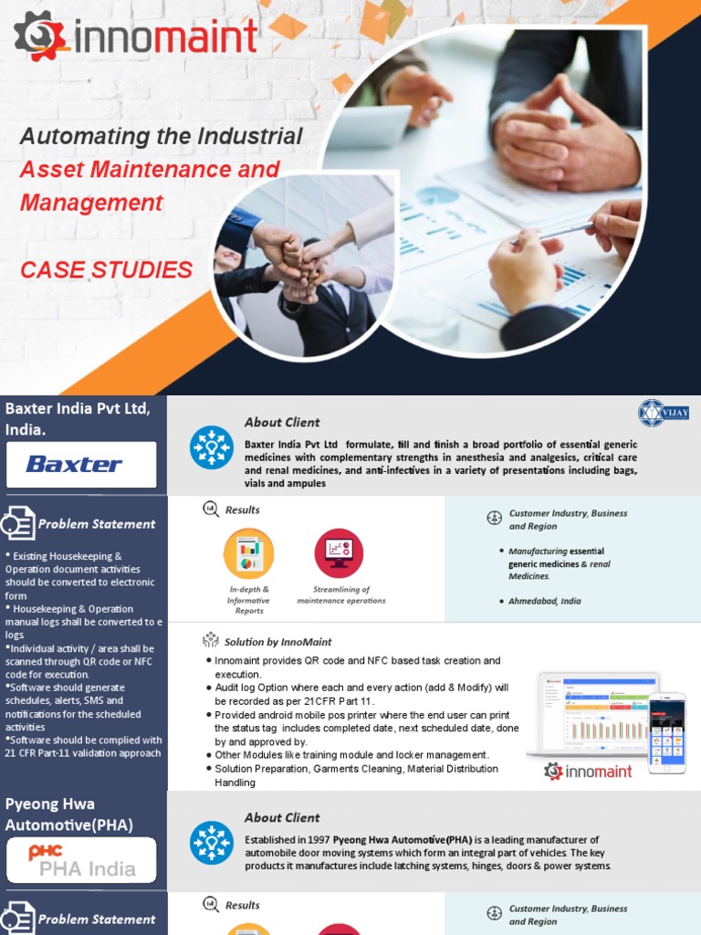 InnoMaint Asset Management Case Studies | PDF | Automation | Qr Code