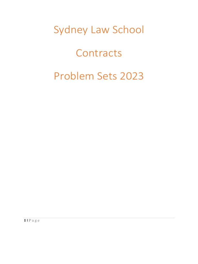 Contracts Problem Sets 2023 Final | PDF | Airlines | Low Cost Carrier