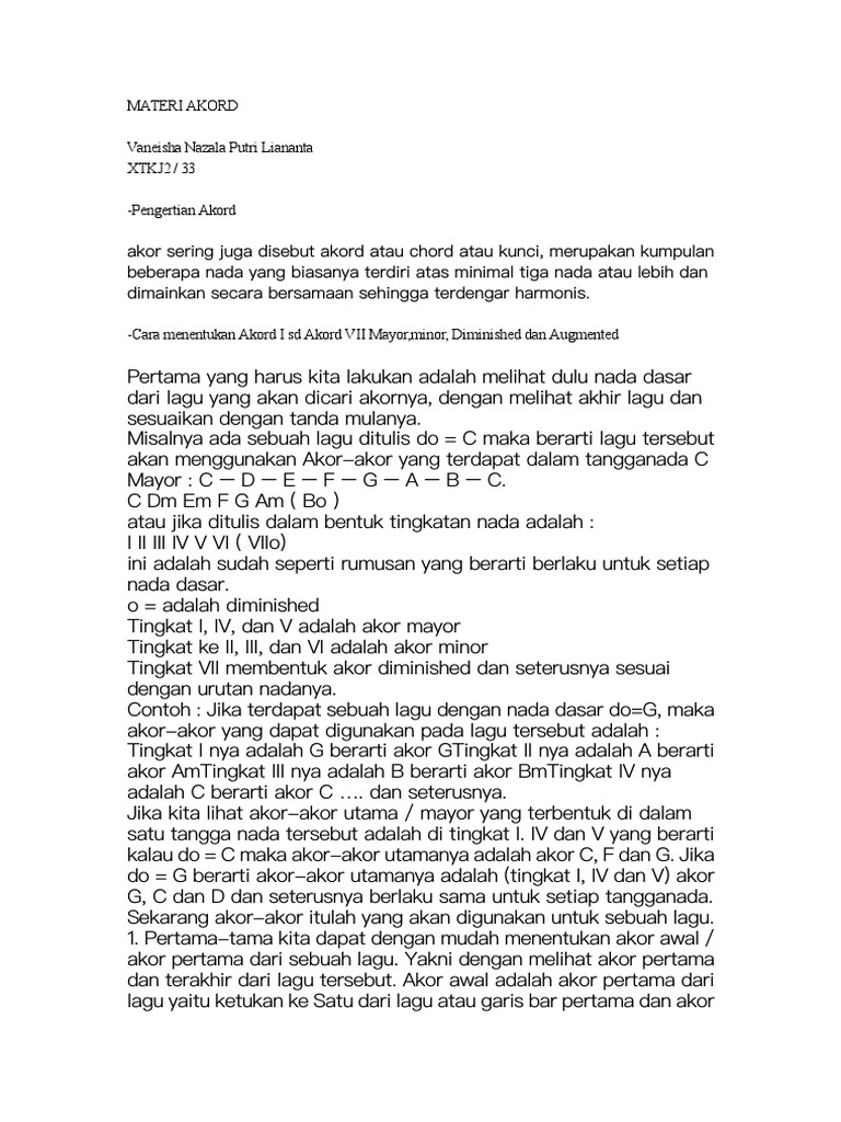 Materi Akord Senibudaya | PDF | Seni